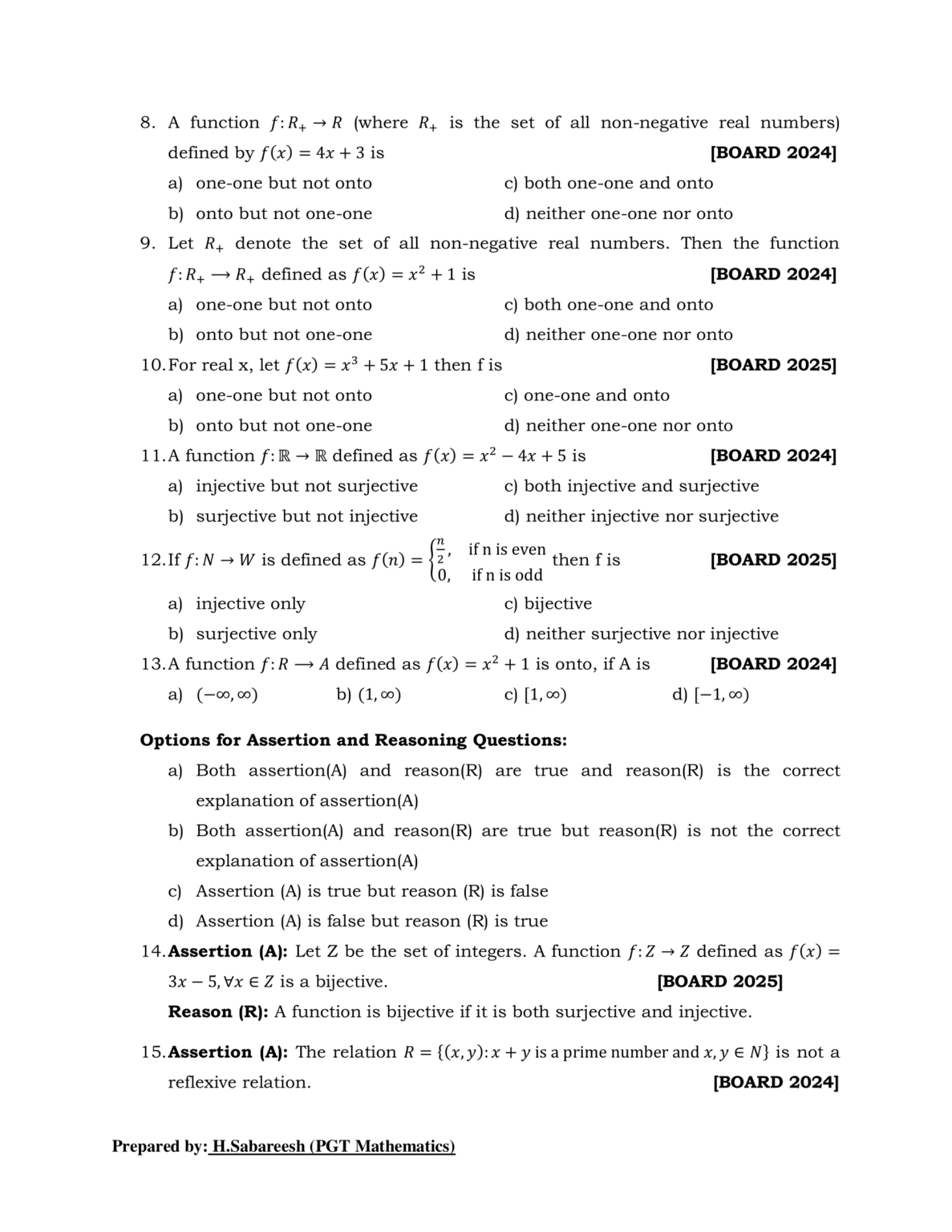 [All Chapters] [PDF] Mathematics PYQ's worksheet for Boards Class 12 ...